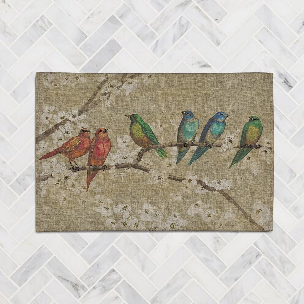 Laural Home Birds and Blossoms Chenille Accent Rug 5' x 7' 5' x 8 ...