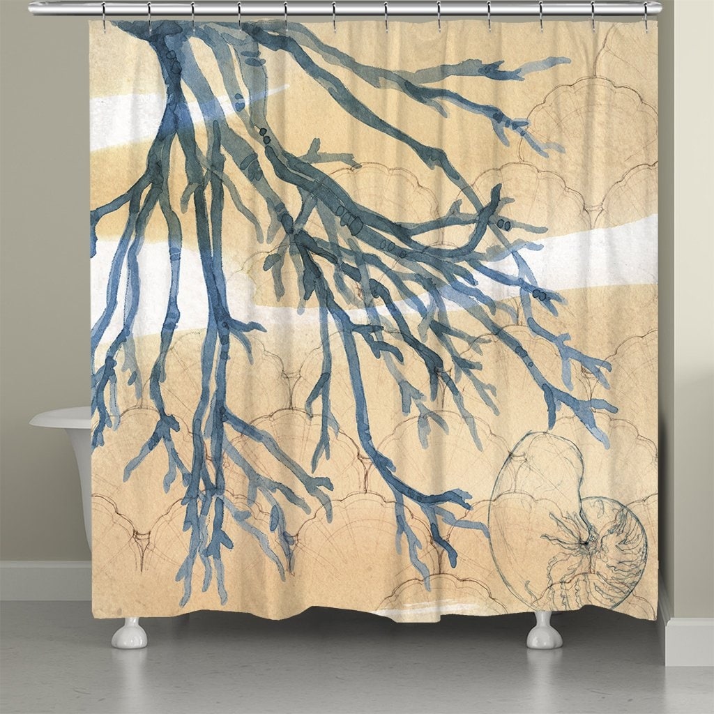 Laural Home Captiva Coral Nautilus Shower Curtain - Walmart.com