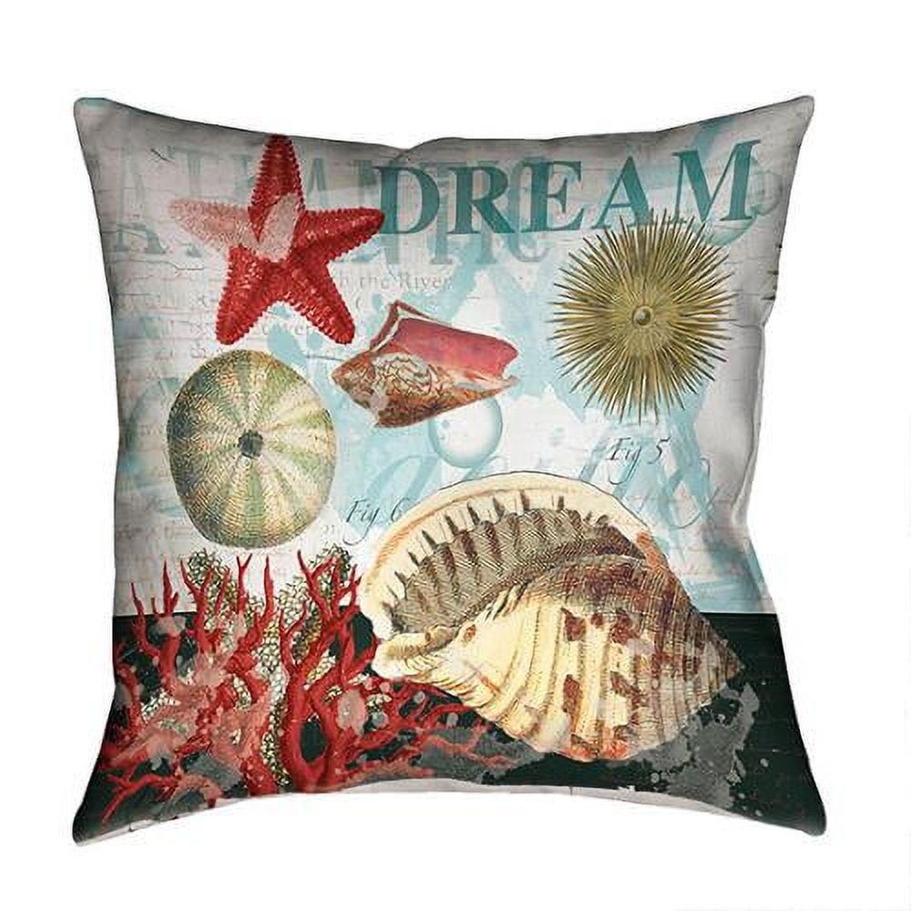 Laural Home Dream Shell Collage Decorative 18-inch Throw Pillow ...