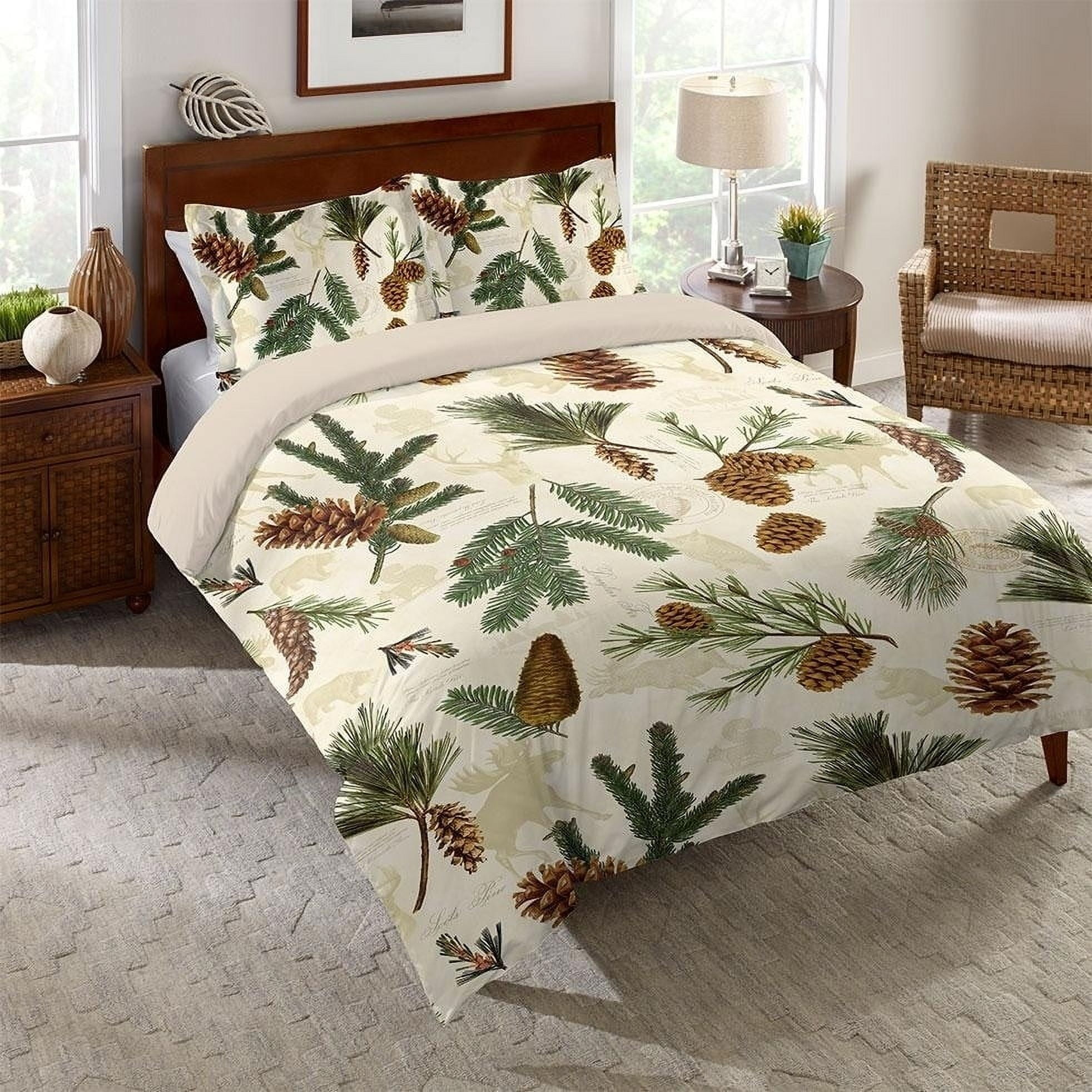 Laural Home Evergreen Pinecones Comforter Queen - Walmart.com