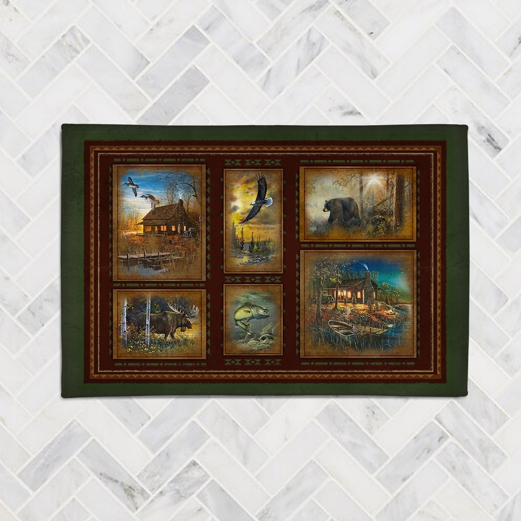 Laural Home Forest Collage Chenille Accent Rug 4' x 6' - Walmart.com