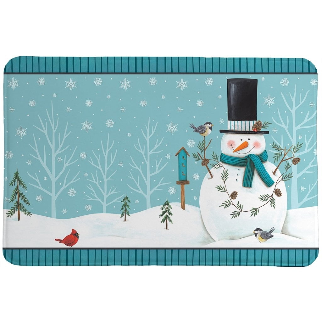 Laural Home Friendly Snowmen Memory Foam Rug - Walmart.com