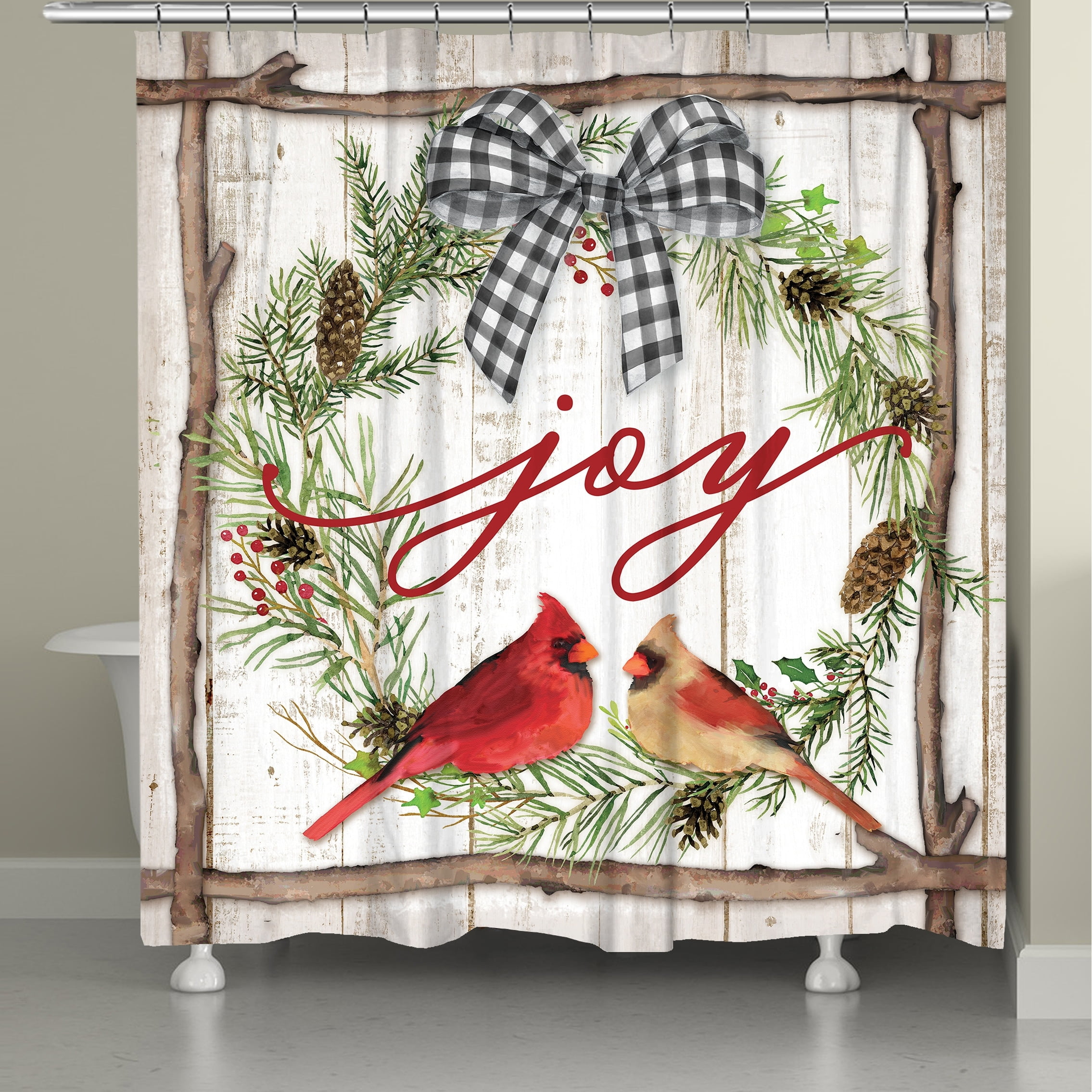 Laural Home Joyful Cardinals Shower Curtain - Walmart.com
