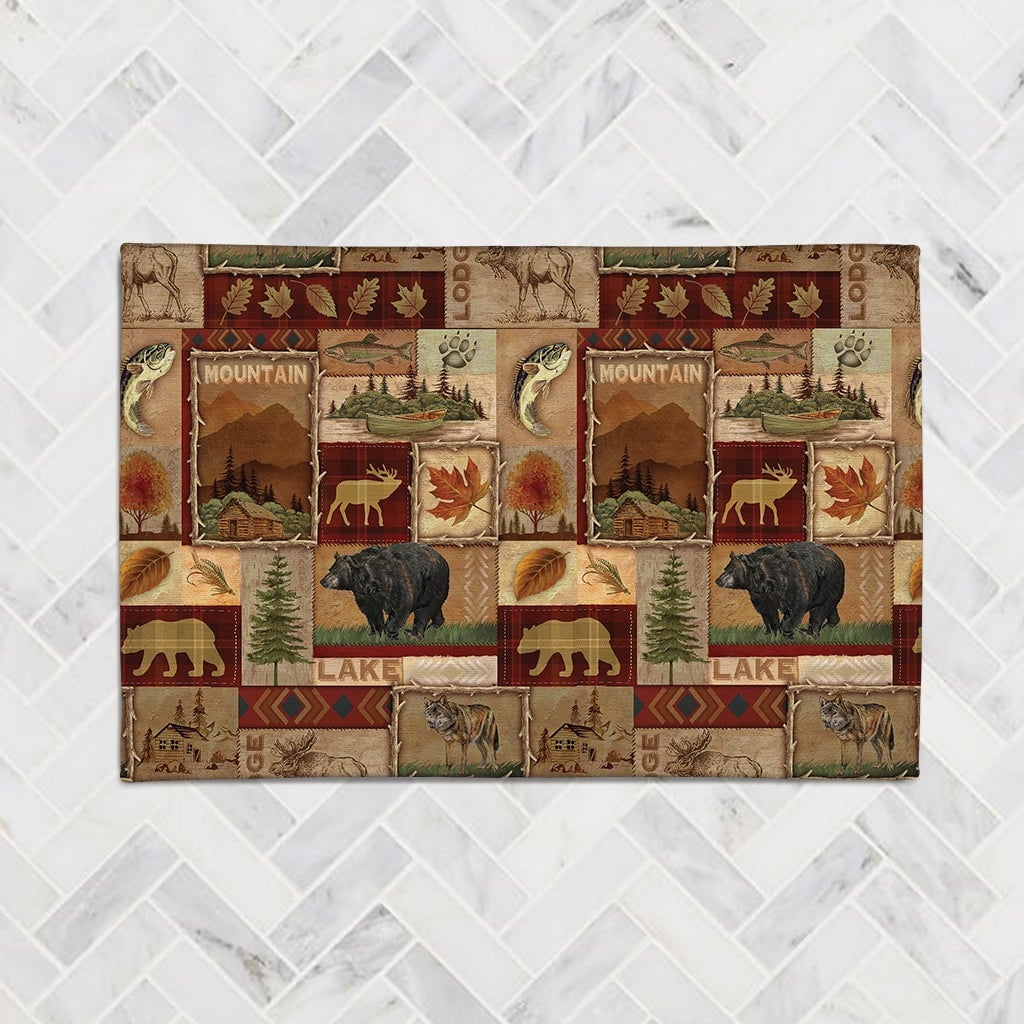 Laural Home Lodge Collage Chenille Accent Rug 3' x 5' - Walmart.com