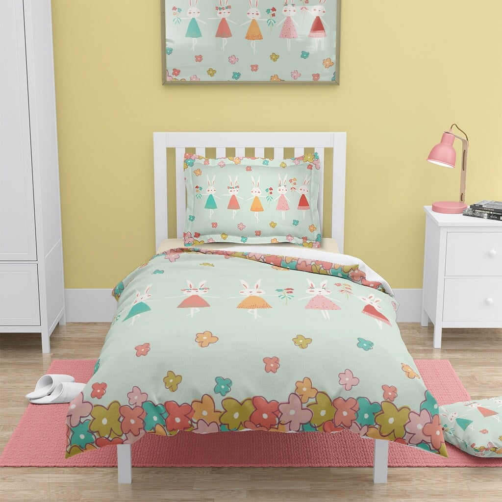Laural Home , Matilda Bunny Ballerina Comforter Queen - Pink - Walmart.com