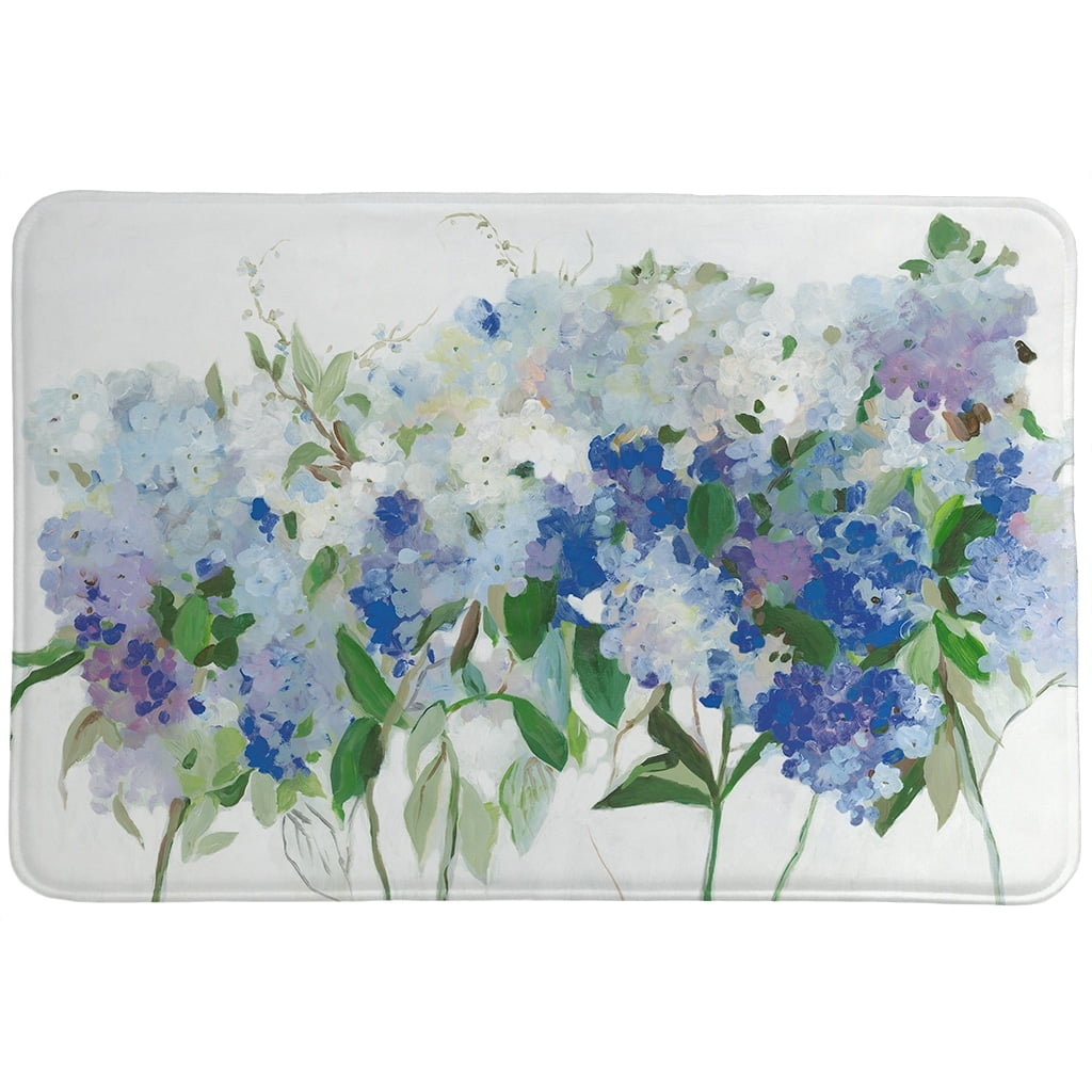 Laural Home Purple Hydrangea Memory Foam Rug - Walmart.com