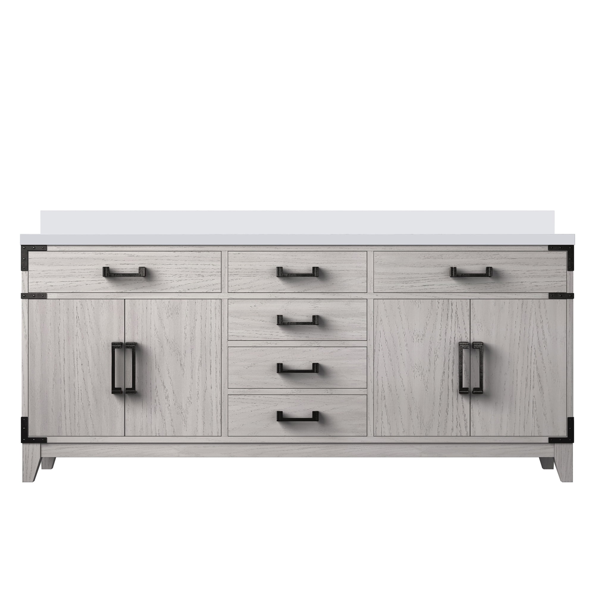 Laurel 72 in W x 22 in D White Oak Double Bath Vanity and Cultured ...