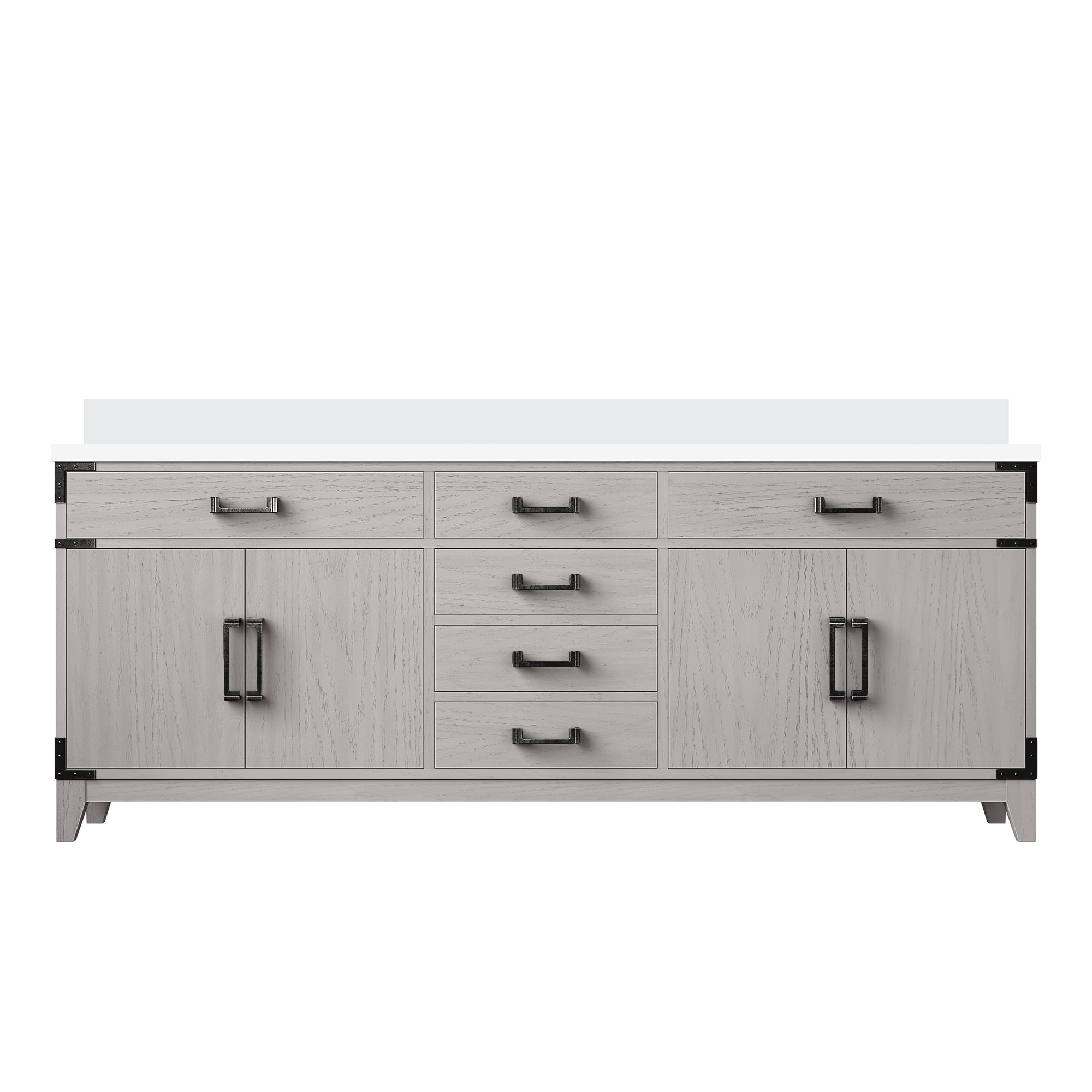 Laurel 80 in W x 22 in D White Oak Double Bath Vanity and Cultured ...