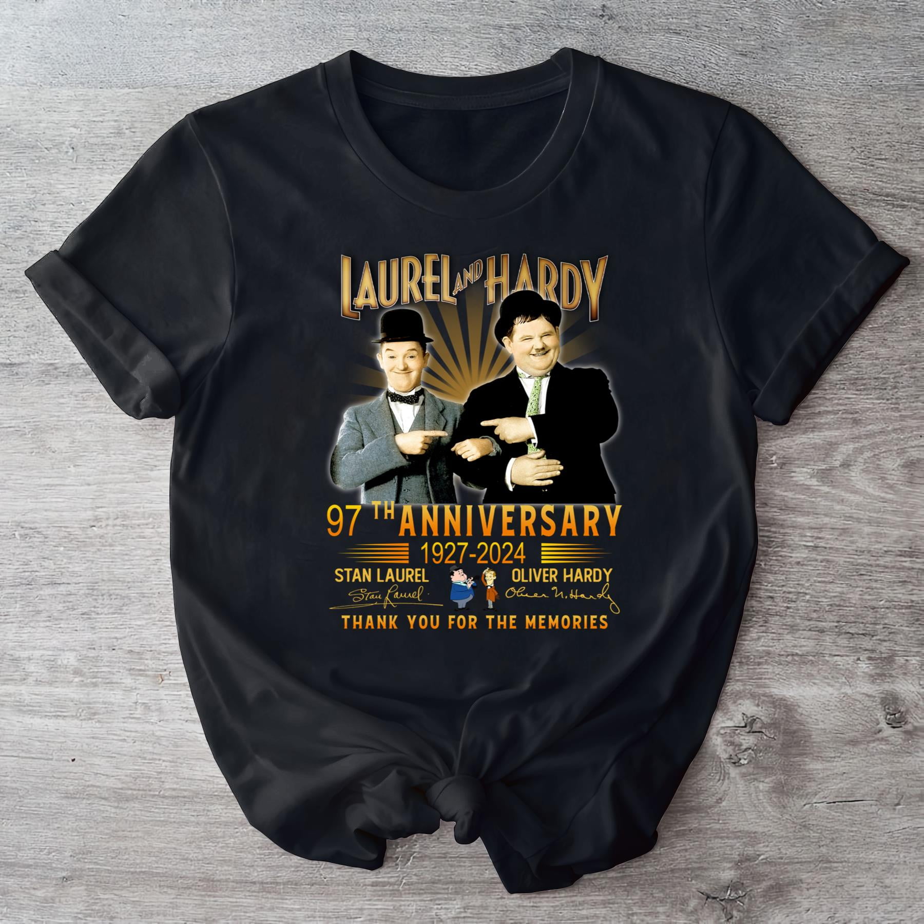 Laurel And Hardy 97Th Anniversary T-Shirt 1927 ® 2024 Thank You For The ...