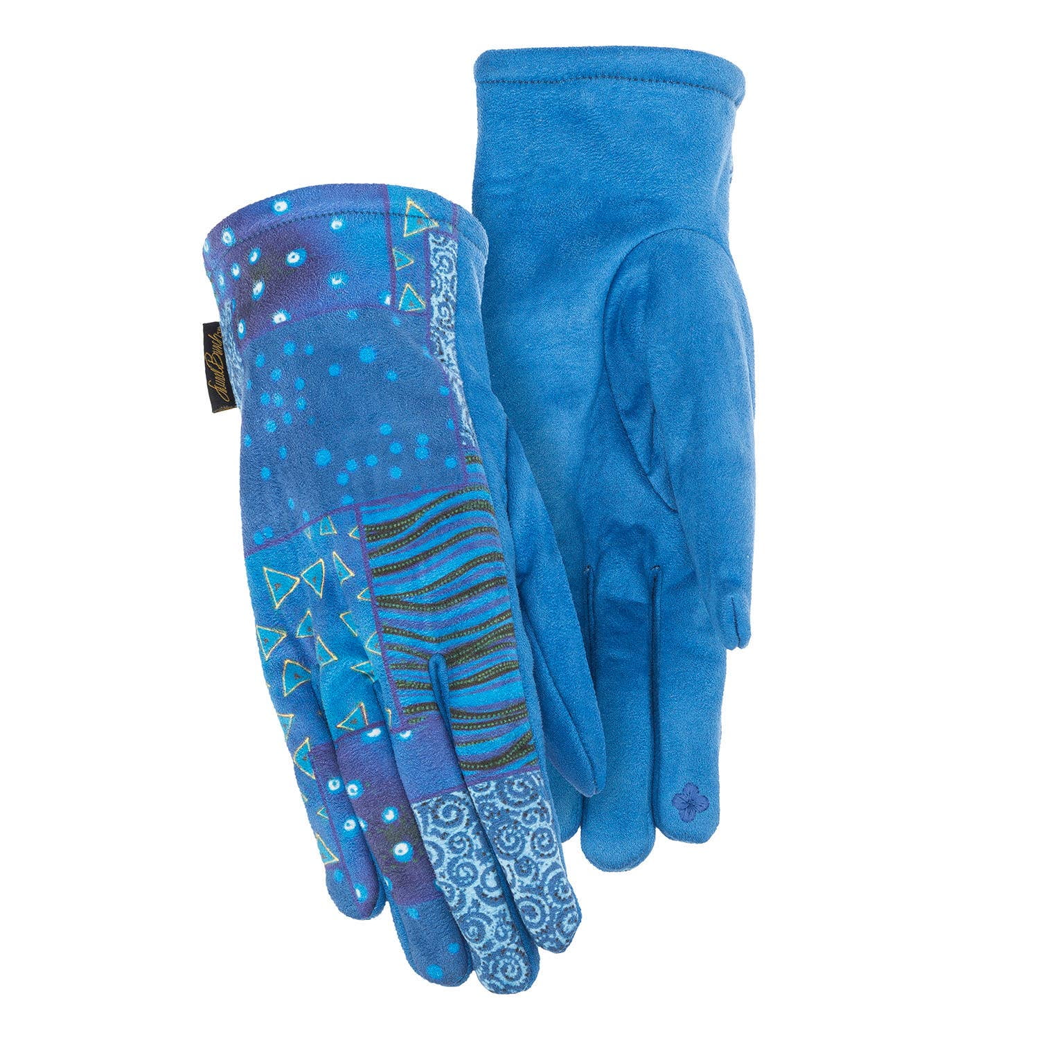 Laurel Burch Blue Patchwork Suede Gloves - Walmart.com