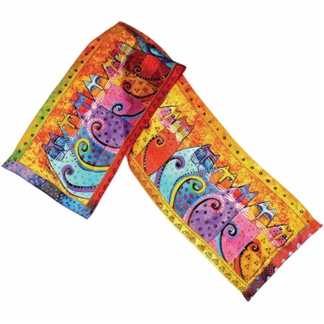 Laurel Burch Classic Silk Fabric Scarf Feline Tribe LBS193 - Walmart.com