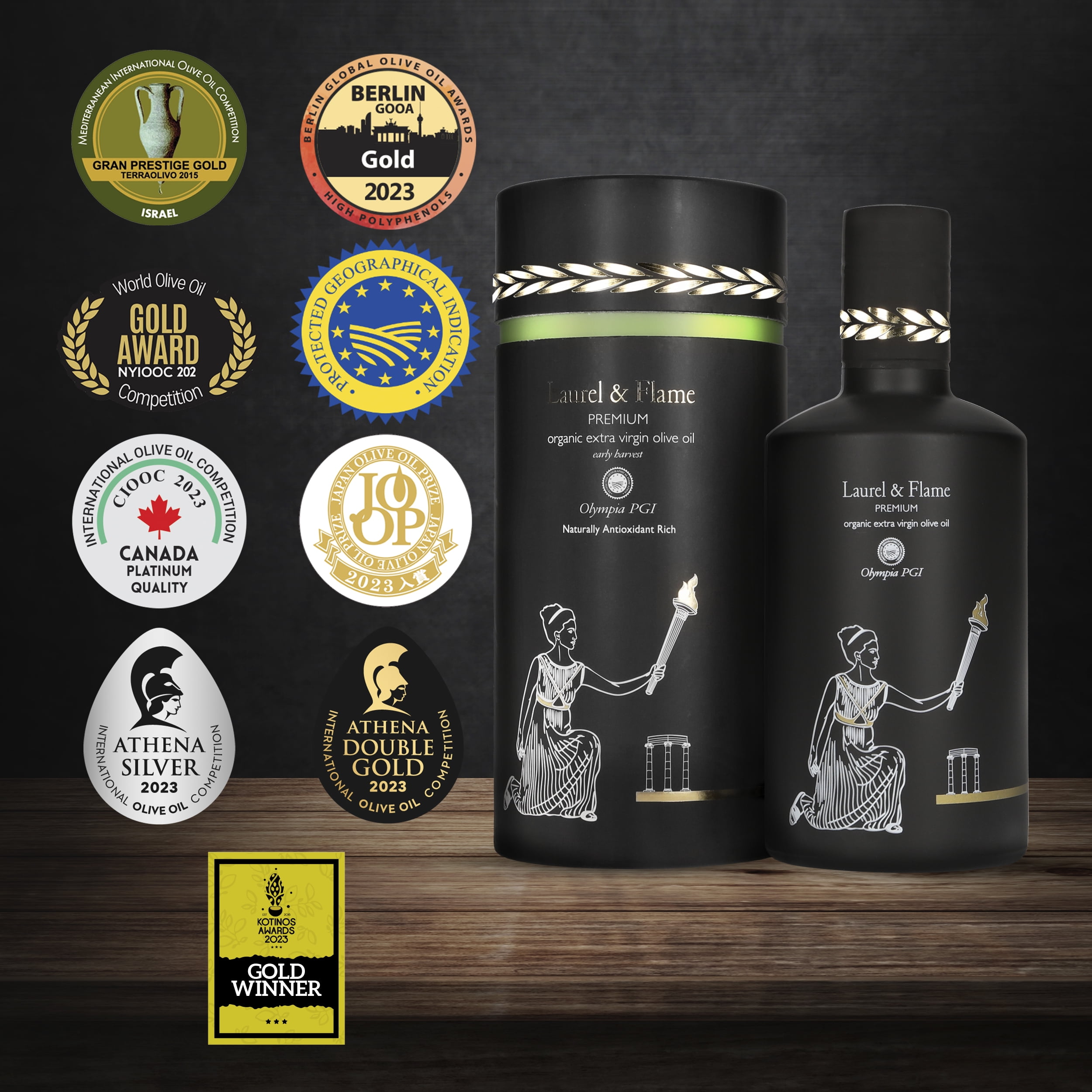 Laurel & Flame Gourmet Cooking Olympia PGI Extra Virgin Olive Oil, USDA ...