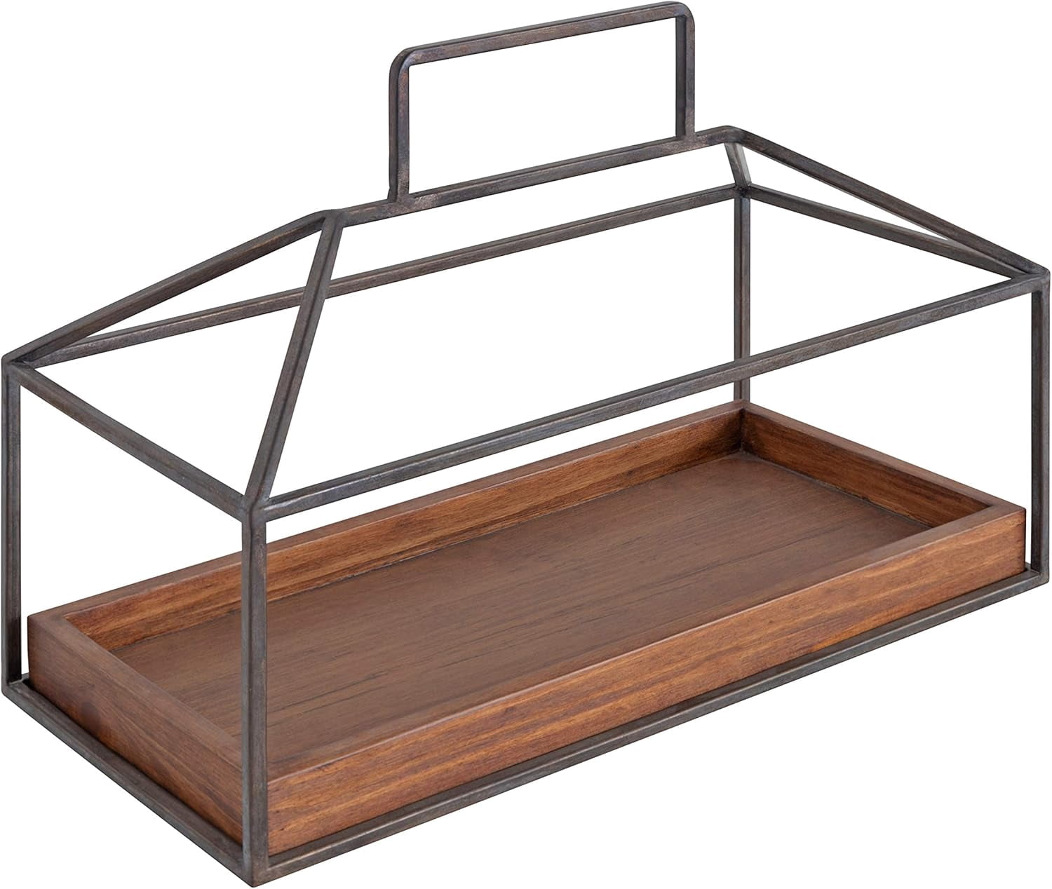 Laurel Huxley Farmhouse Wood and Metal Tabletop Planter, 16 x 6 x 11.5 ...