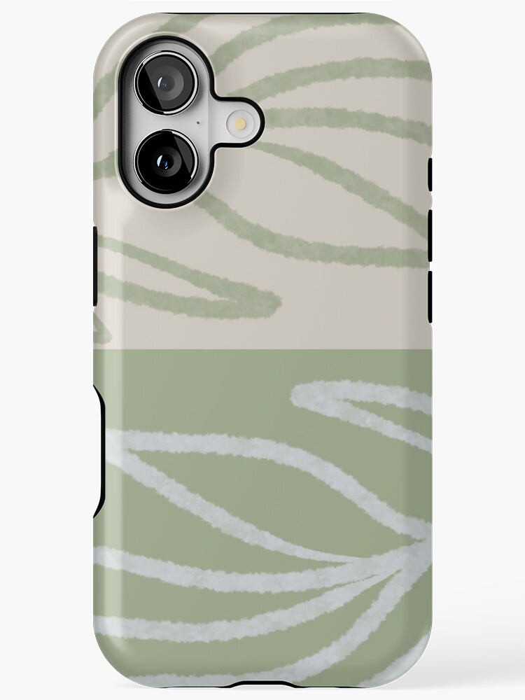 Laurel Leaves Minimalist Balance Boho Art iPhone Case 11 12 13 14 15 16 ...