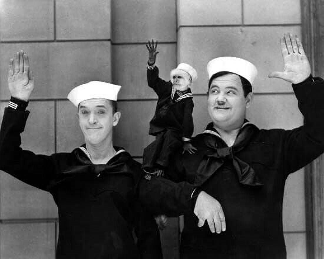 Laurel and Hardy in Two Tars 1928 with monkey all waving 16x20 Poster ...