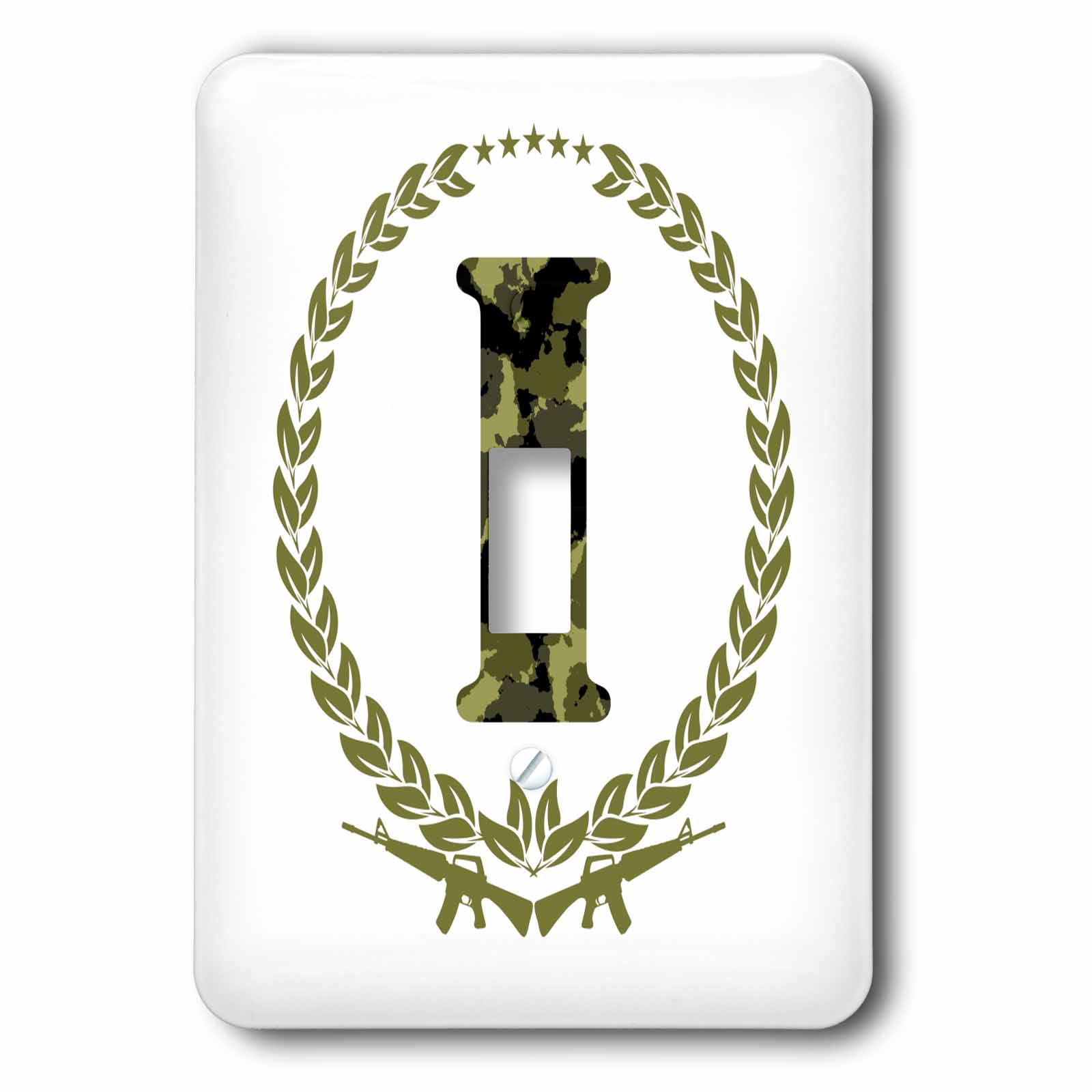 Laurel wreath, two rifles, camouflaged letter. Ideally slim letter I ...