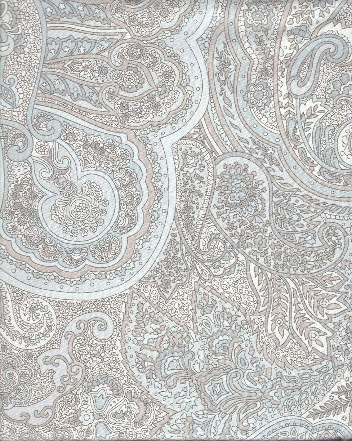 Lauren Coral Beach Paisley Gray Twin 3 Pc Sheet Set tan White Blue ...