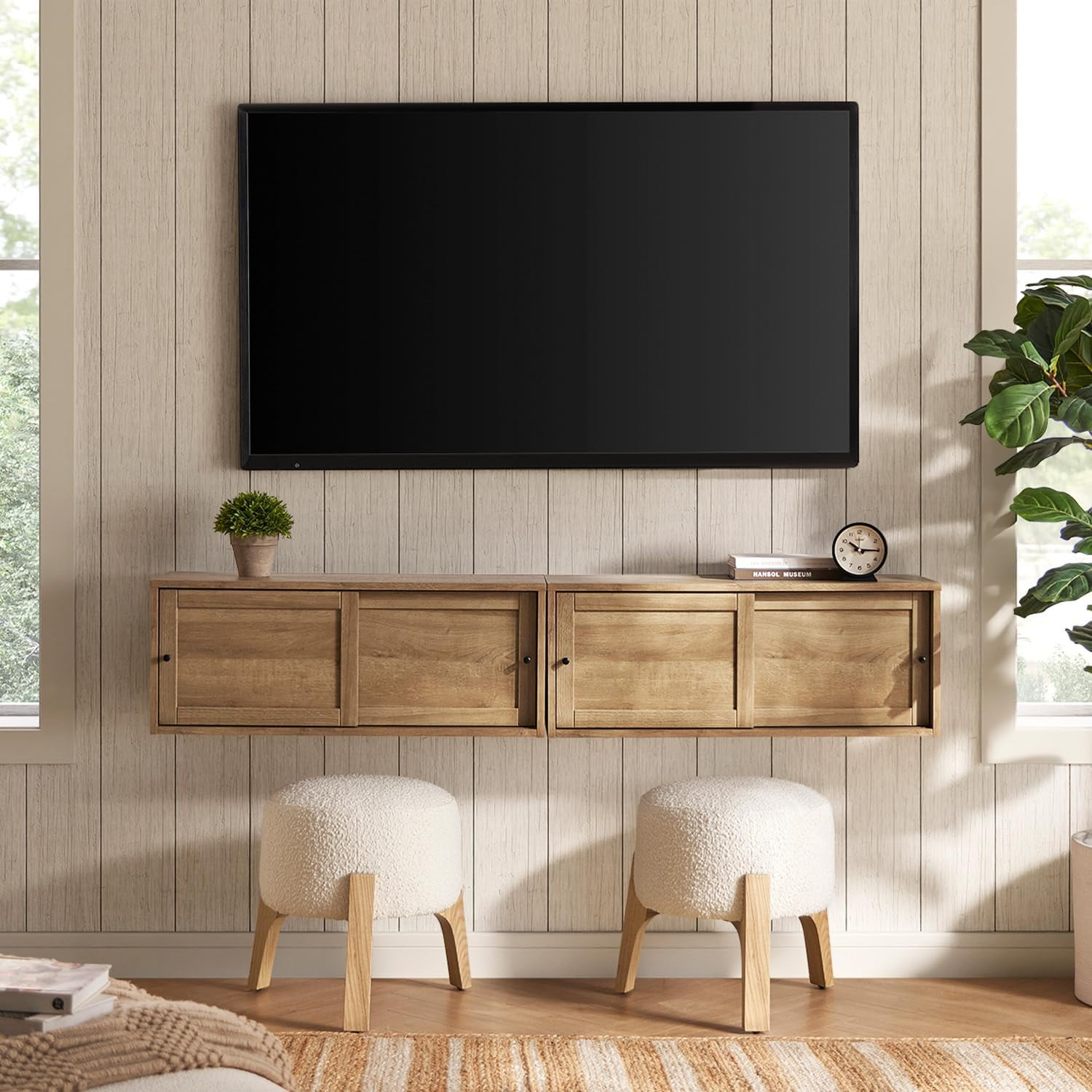 Lauren Floating TV Shelf, Multi-Purpose Modular Under TV Display Shelf ...
