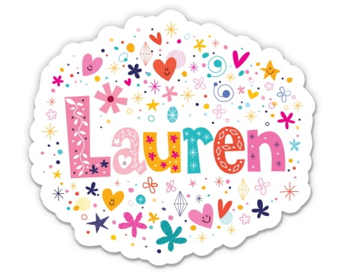 Lauren Girl Name Cute Kid Lunchbox - 5" Vinyl Sticker - For Car Laptop ...