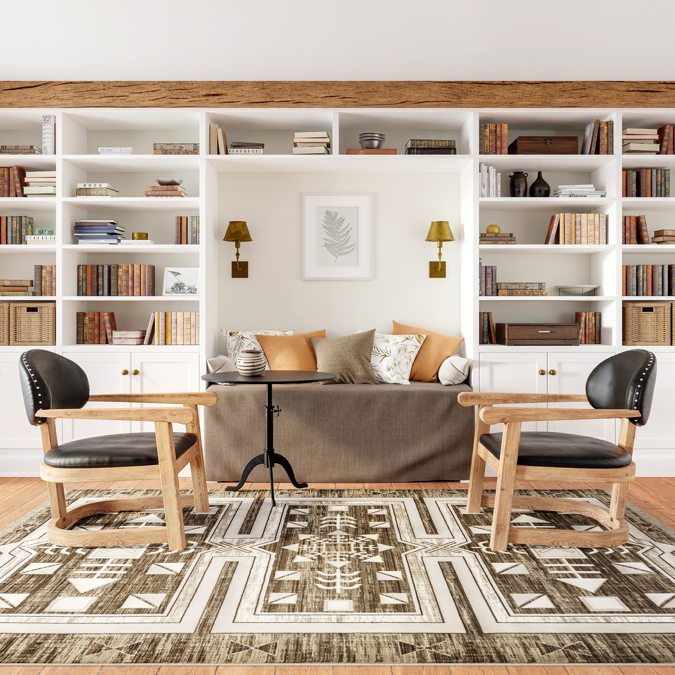 Rugs USA Agave Geometric Fringed Area Rug, 8' x 10', Agave Brown ...