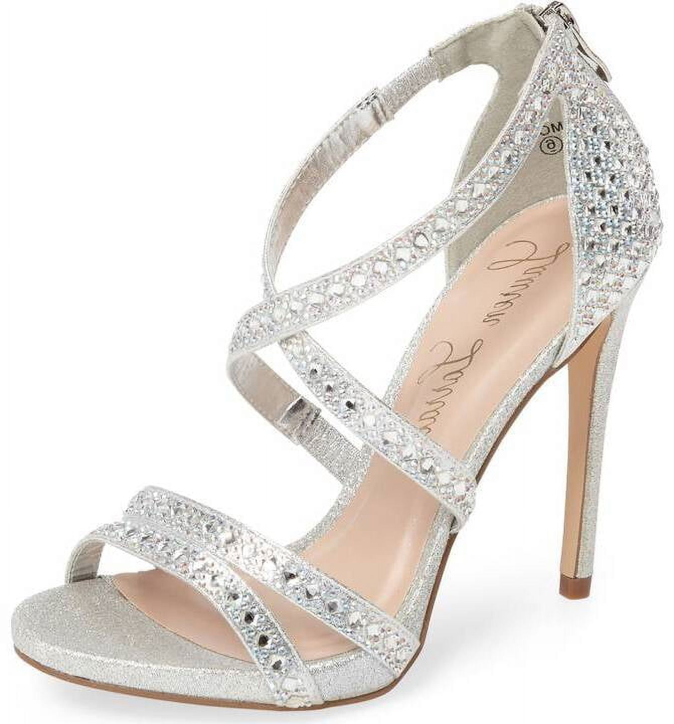 Lauren Lorraine Amore Rhinestone Embellished Open Toe Prom Formal Dress ...