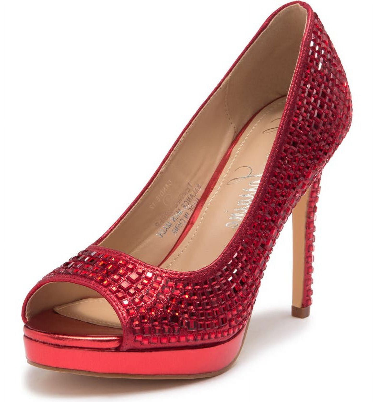 Lauren Lorraine Candie 12 Rhinestone Peep Toe Platform Wedding Prom ...