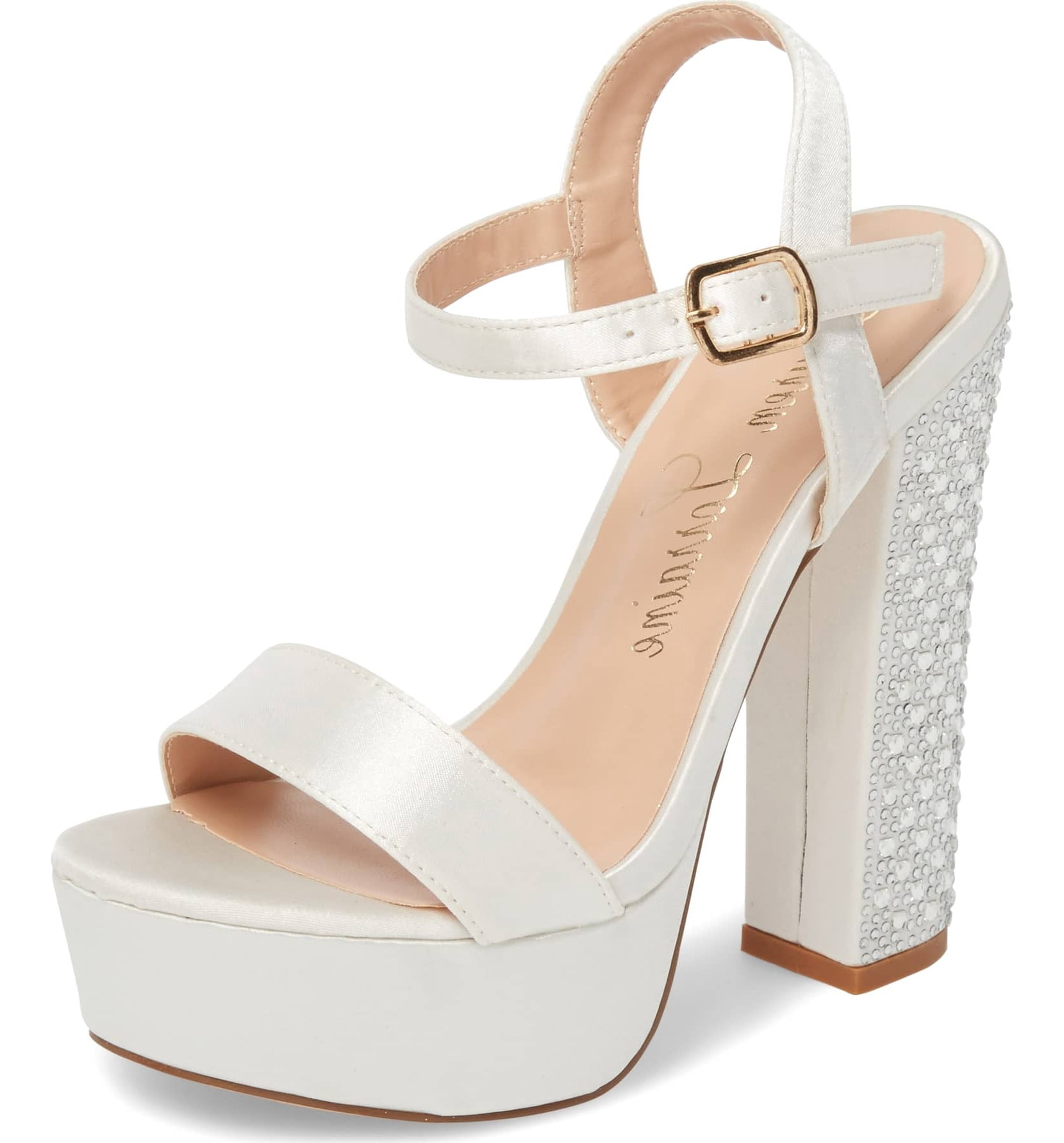 Lauren Lorraine Carly Platform Sandal Satin Prom High Bridal Open ...