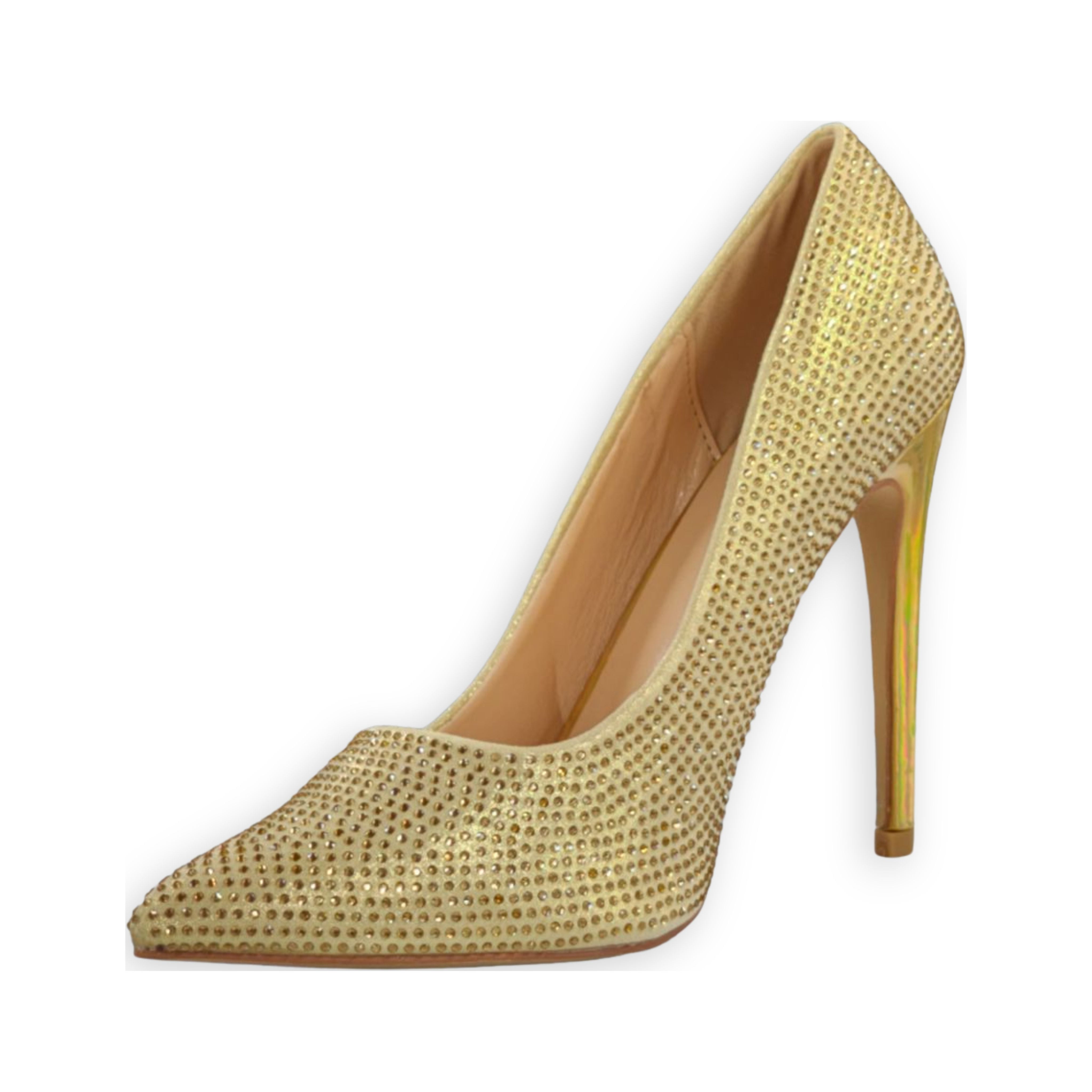 Lauren Lorraine Dori Rhinestone Pointed Toe High Heel Stiletto Formal ...
