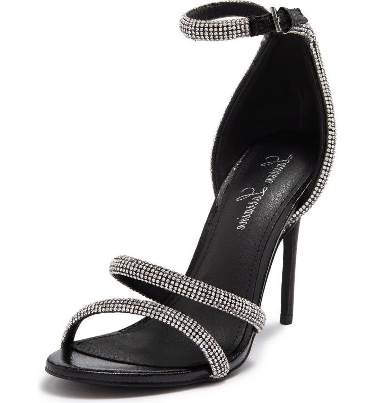 Lauren Lorraine Dria Rhinestone Open Toe Formal Ankle Strap Stiletto ...