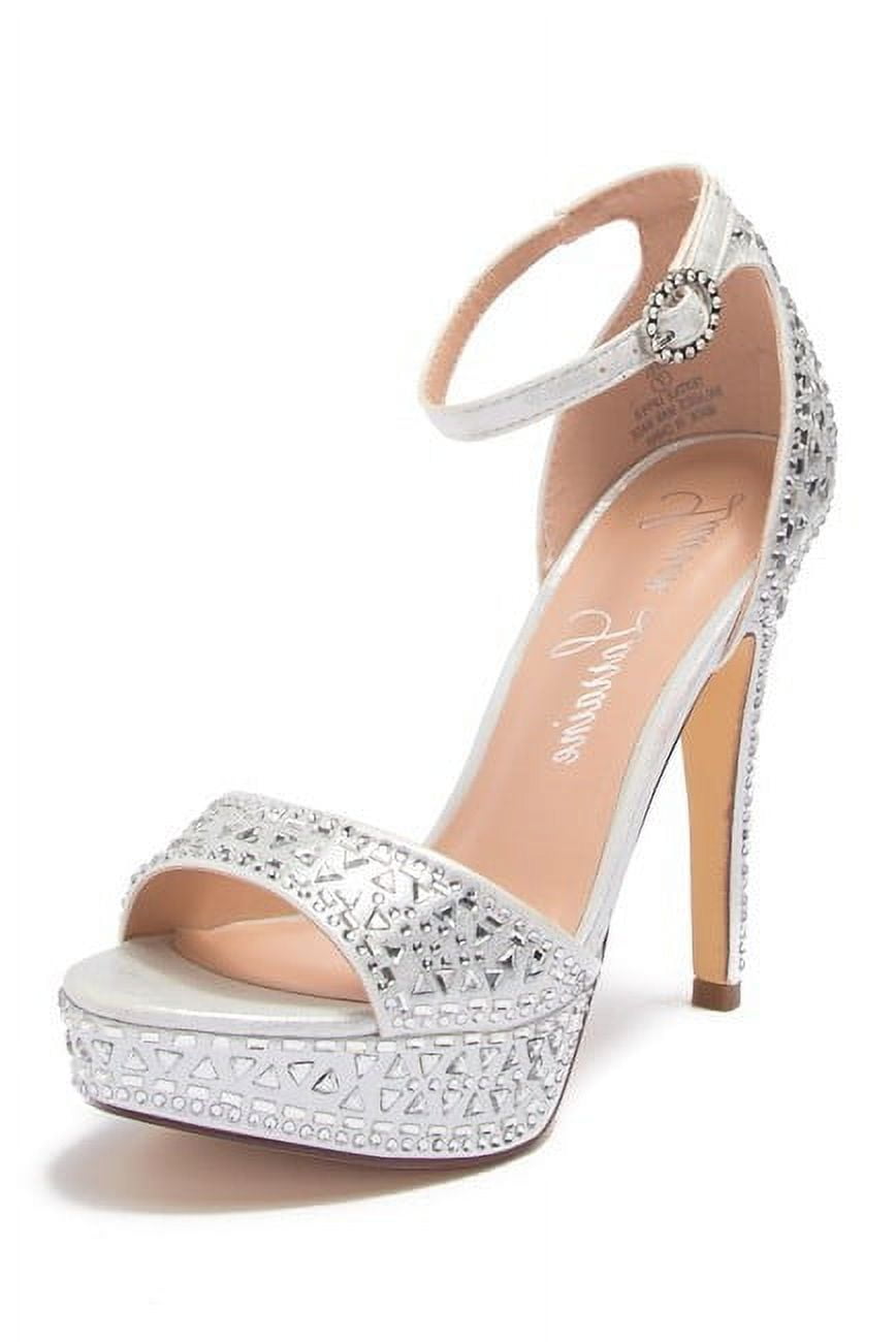 Lauren Lorraine Eifel Open Toe Rhinestone Ankle Strap Open Platform ...