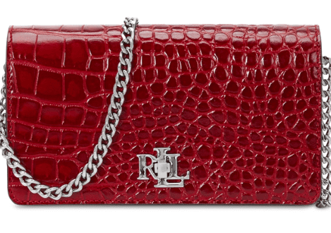 Lauren Ralph Lauren Embossed Crossbody Turn-Lock Tech Case Festive Red ...