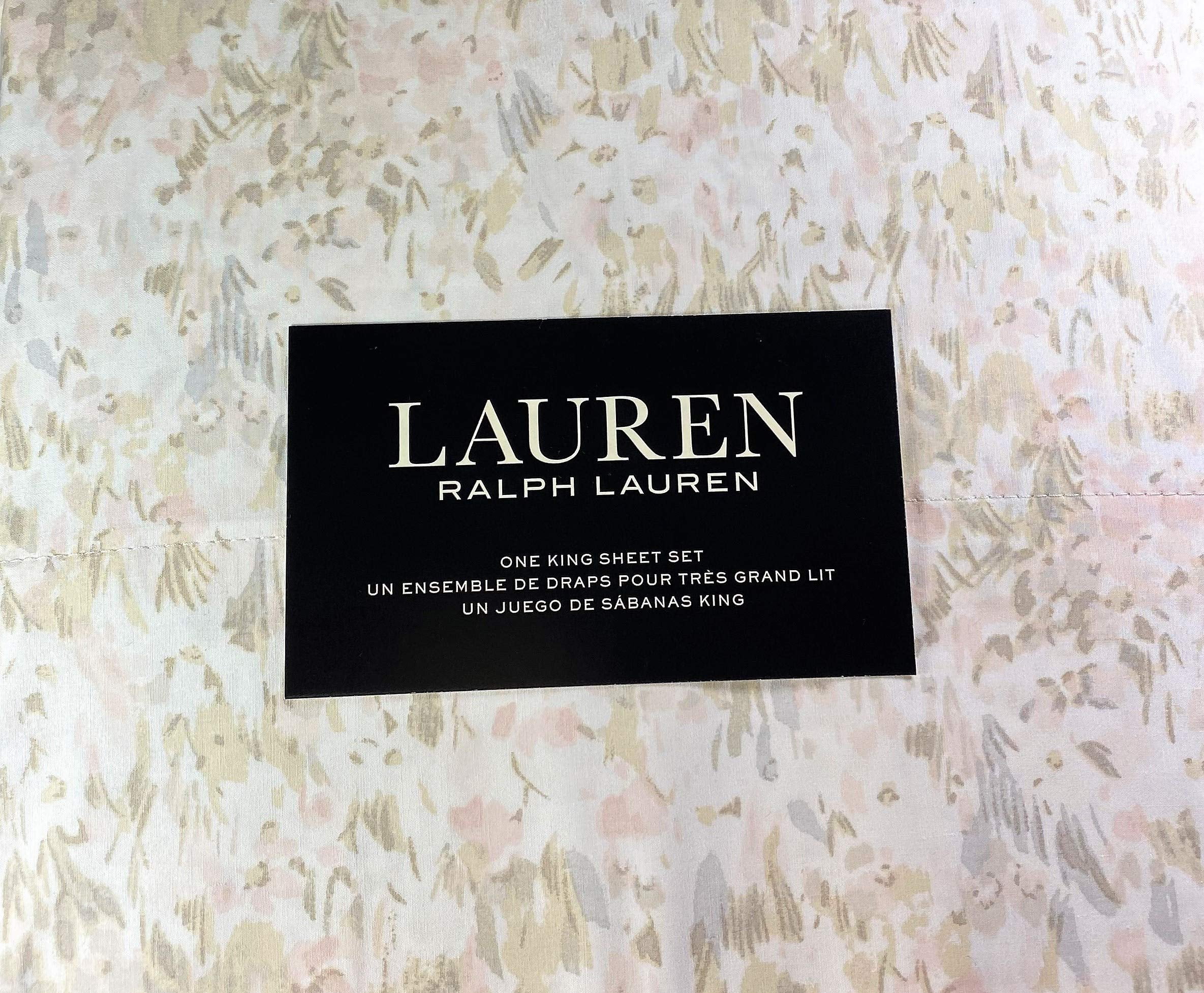 Lauren Ralph Lauren King Size Pastel Abstract Watercolor Sheet Set ...