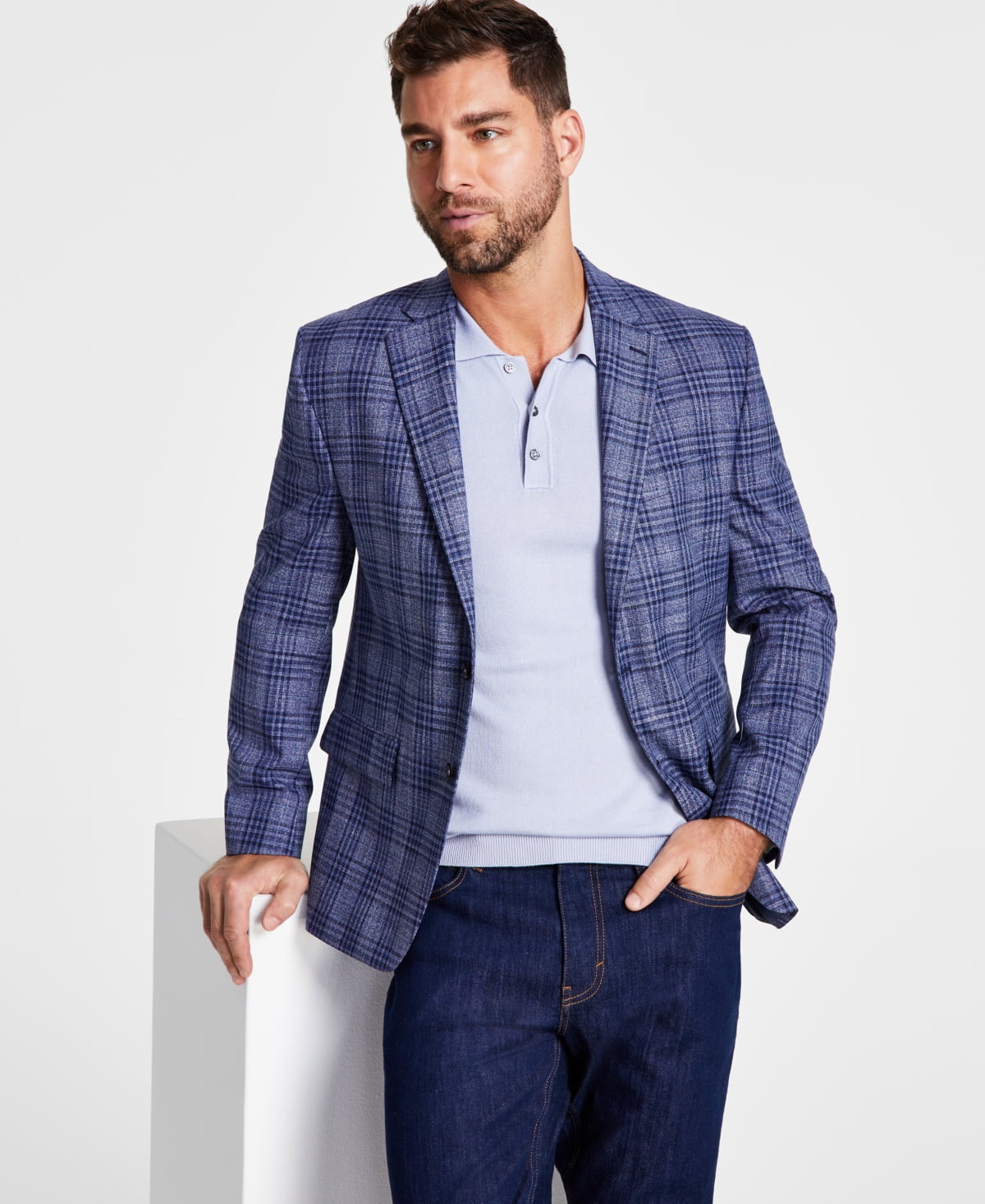 Lauren Ralph Lauren Mens Blue Ultra Flex Blazer 44L - Walmart.com