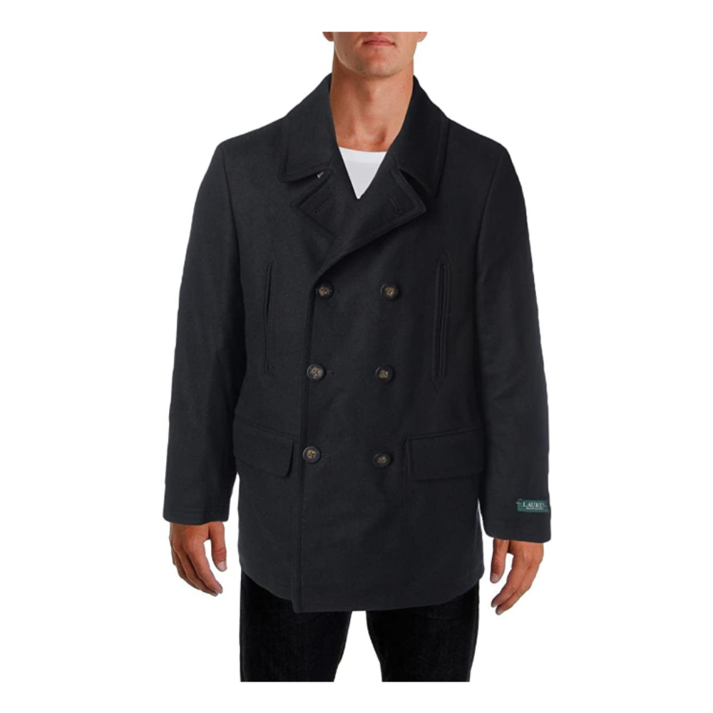 Lauren Ralph Lauren Mens Luke Classic-Fit Wool-Blend Peacoat 48 Regular ...