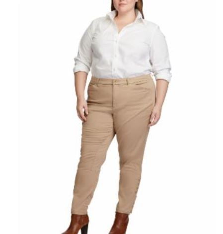 Lauren Ralph Lauren Women's Tan Stretch Chino Jodhpur Pants, 14W/14 ...