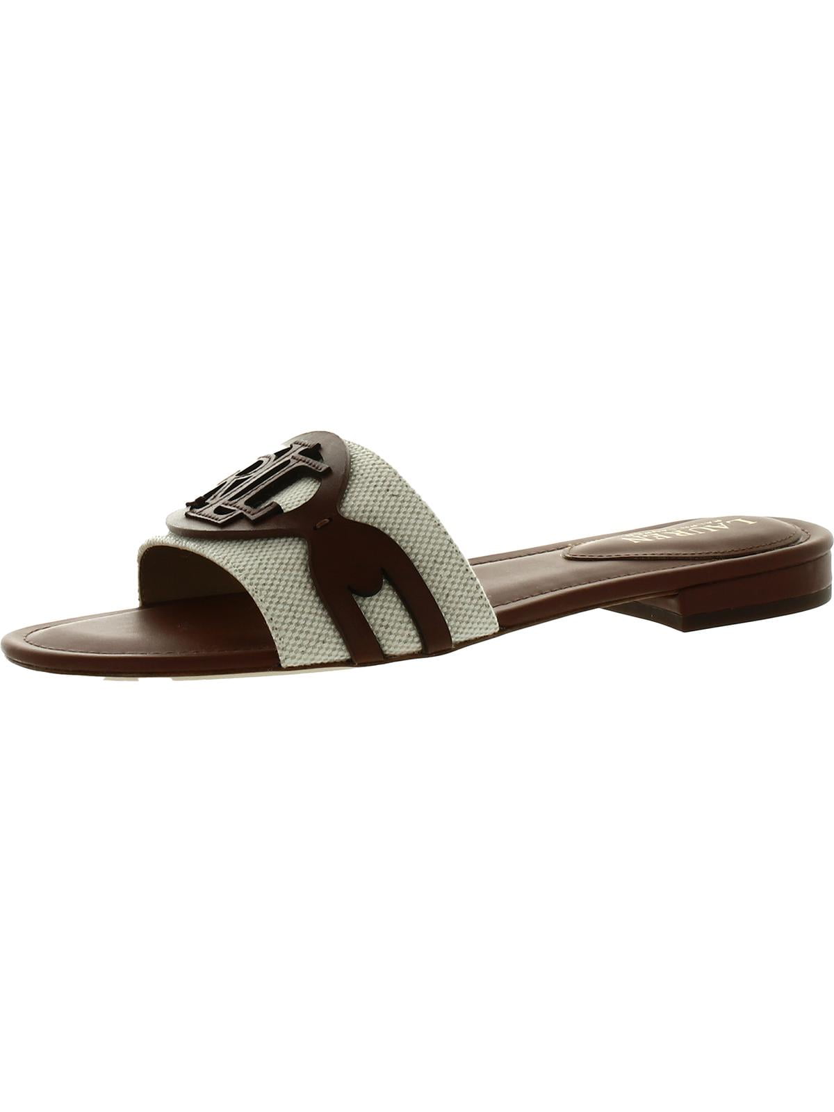 Lauren Ralph Lauren Womens ALEGRA Canvas Logo Slide Sandals - Walmart.com