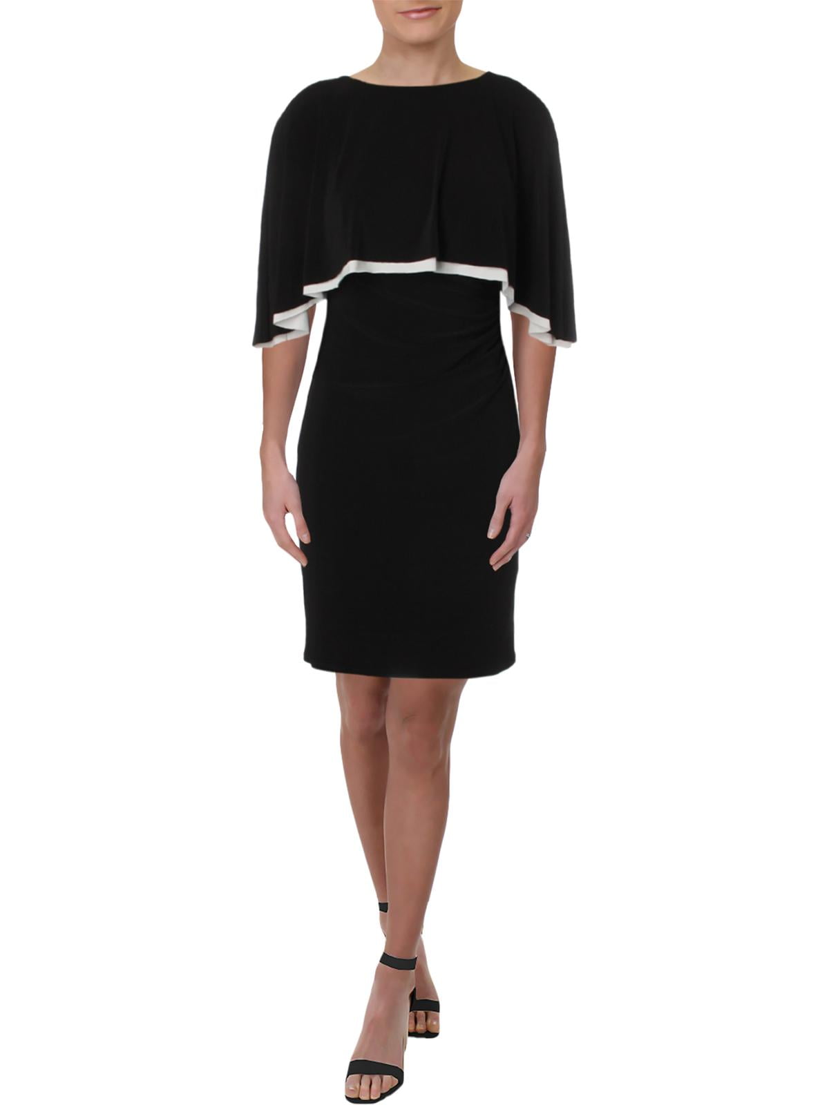 Lauren Ralph Lauren Womens Abriel Jersey Knee-Length Capelet Dress ...