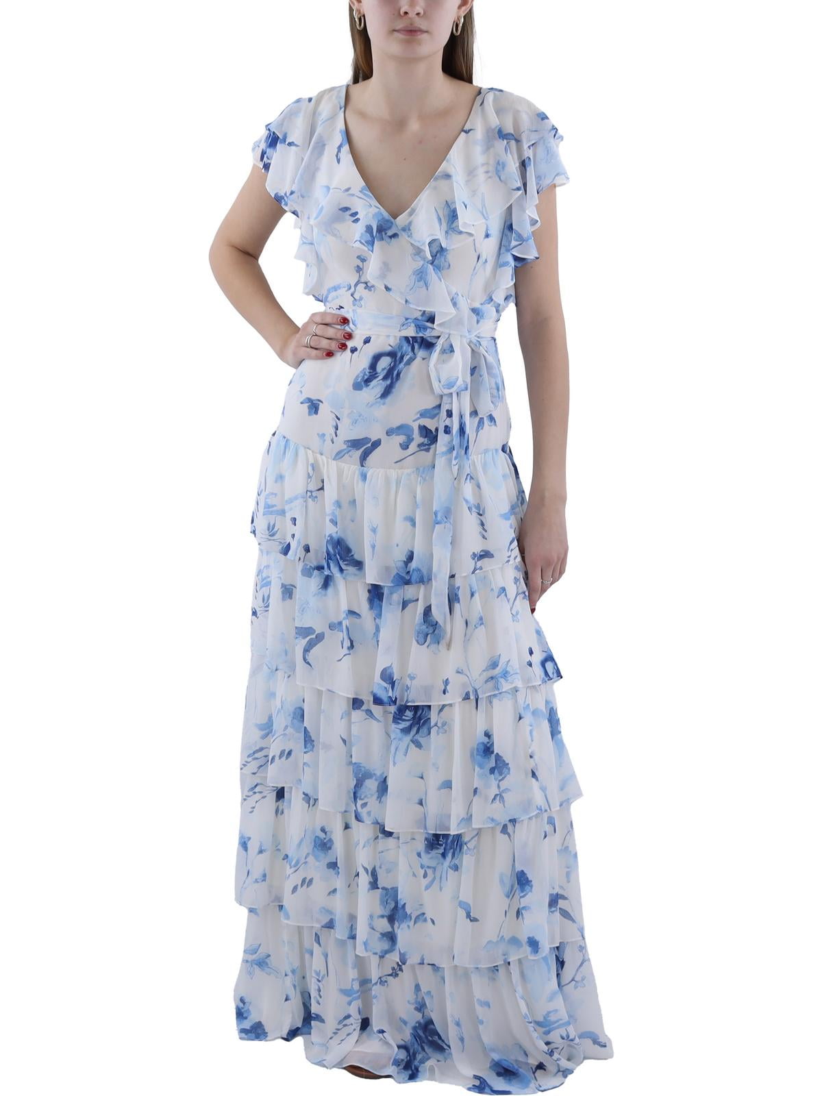 Lauren Ralph Lauren Womens Full Length Floral Print Evening Dress ...