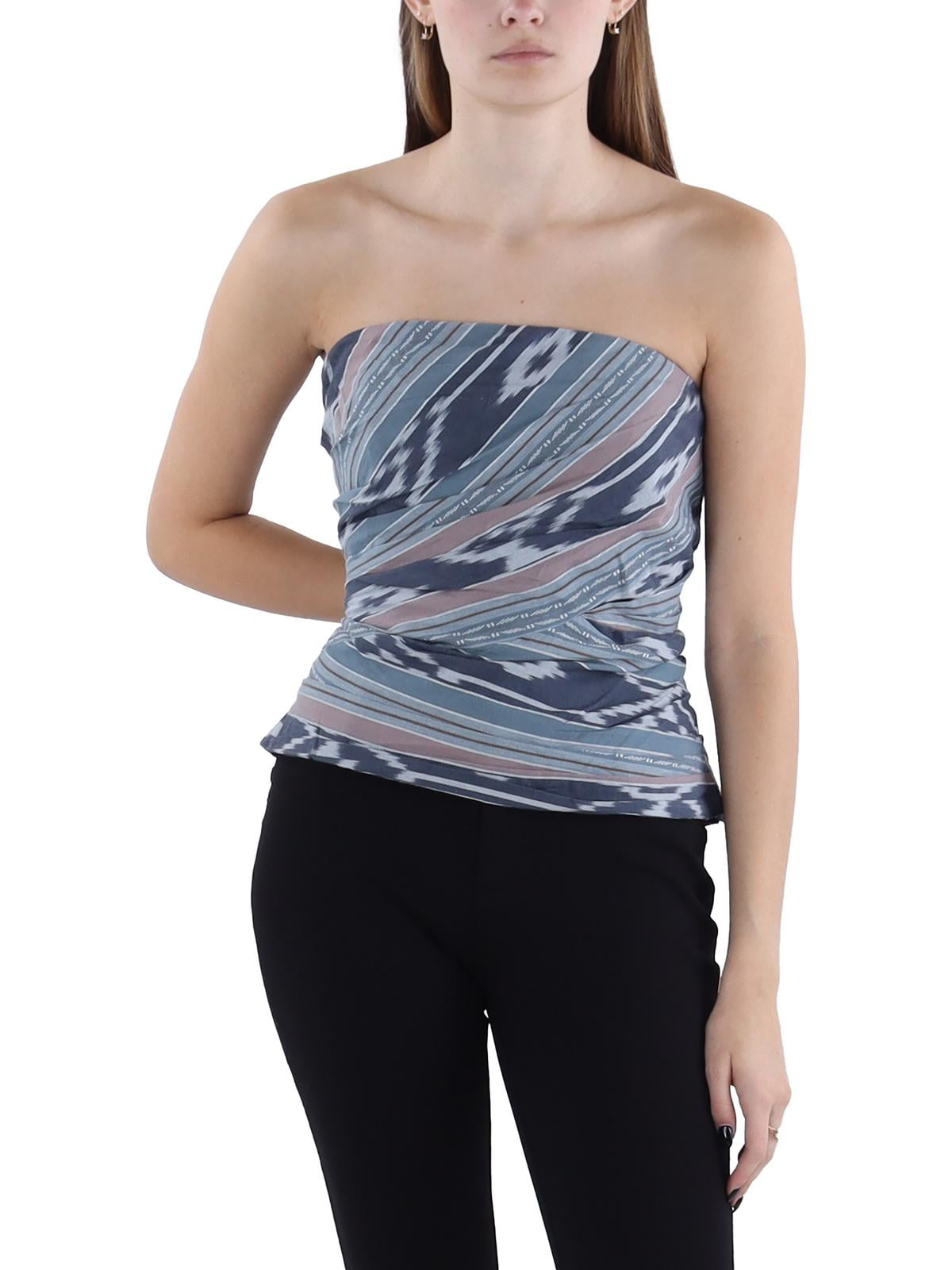 Lauren Ralph Lauren Womens Stripe Half top Blouse - Walmart.com