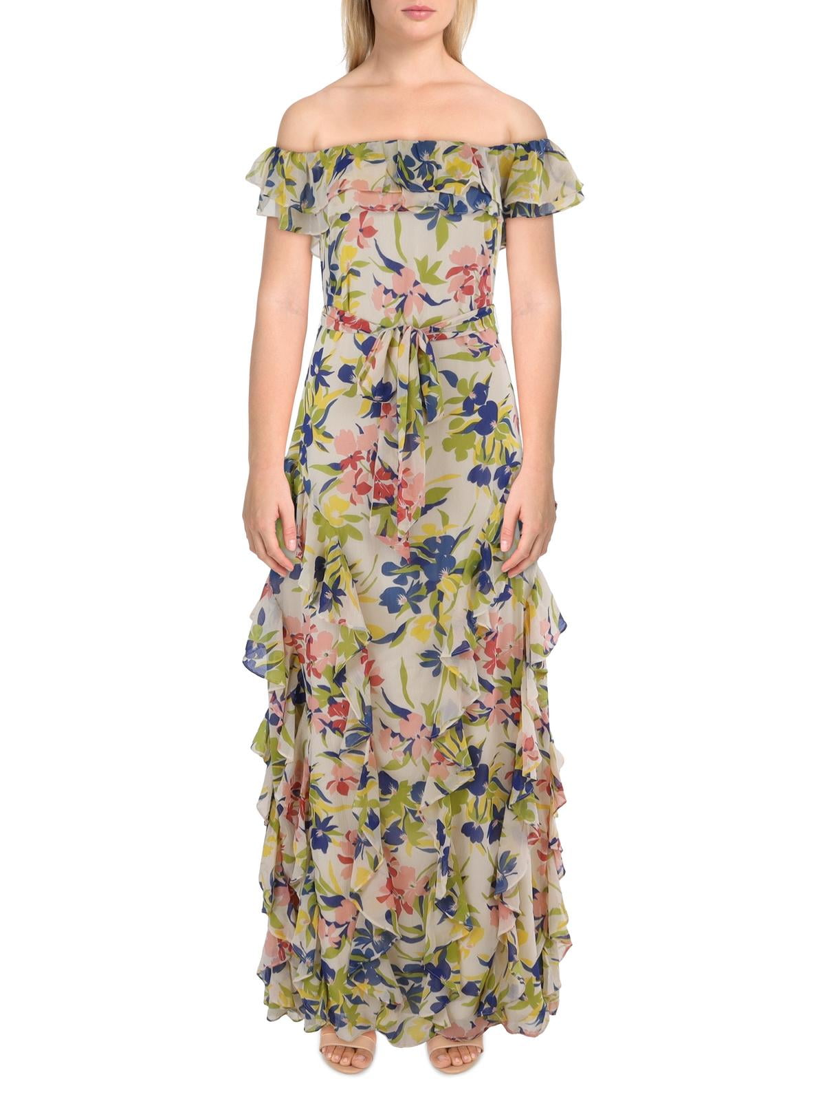 Lauren Ralph Lauren Womens Maxi Ruffled Evening Dress - Walmart.com