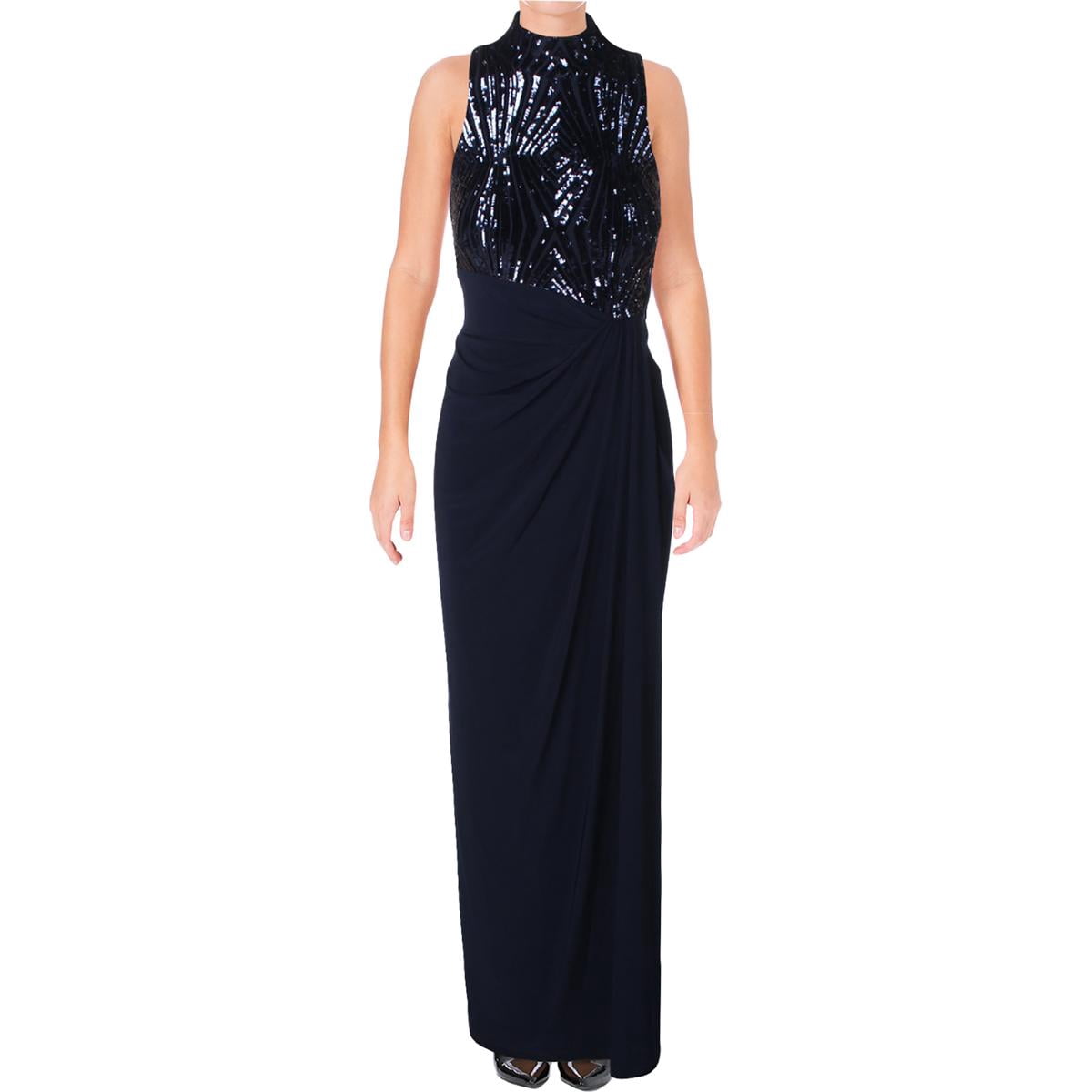 Lauren Ralph Lauren Womens Meade Fold-Over Mock Neck Evening Dress ...