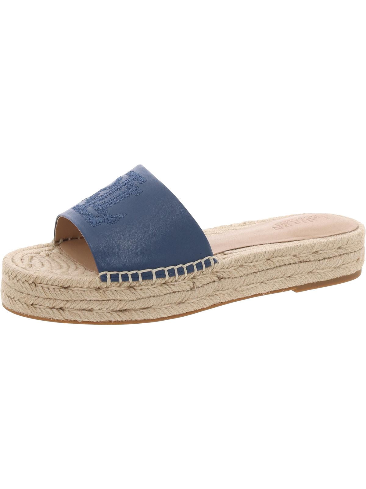 Lauren Ralph Lauren Womens Polly Leather Logo Slide Sandals - Walmart.com