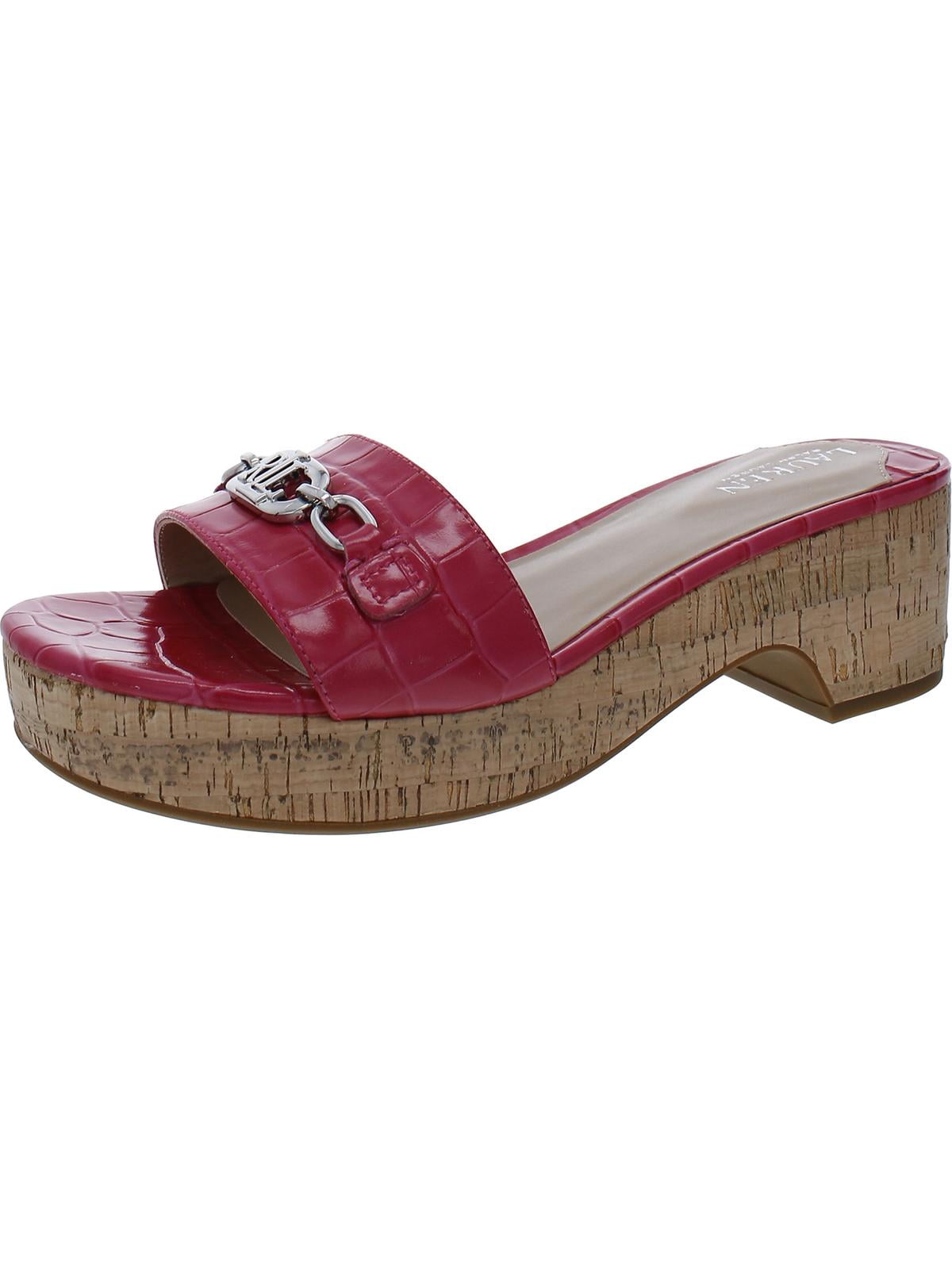 Lauren Ralph Lauren Womens Roxanne Leather Slip-On Slide Sandals ...