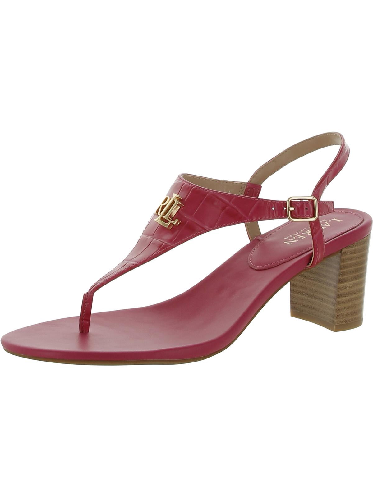 Lauren Ralph Lauren Womens Westcott Pebbled Leather Logo Thong Sandals ...