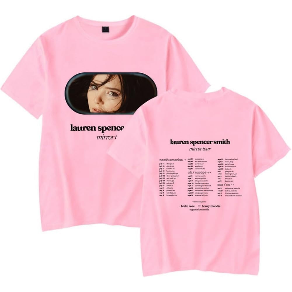 Lauren Spencer Smith Merch New T-shirt Mirror Tour Summer Short sleeved ...