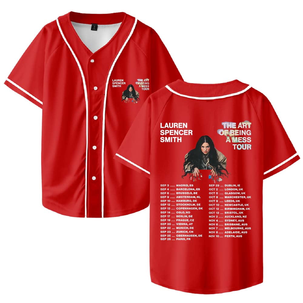 Lauren Spencer Smith The Art Of Being A Mess Tour 2025 Baseball Jersey ...