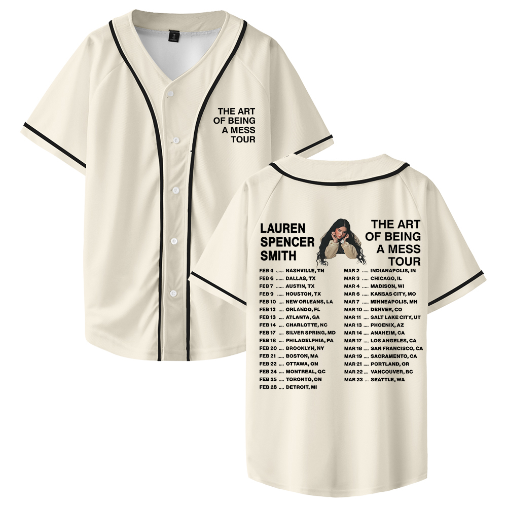 Lauren Spencer Smith The Art Of Being A Mess Tour Baseball Jersey Short ...
