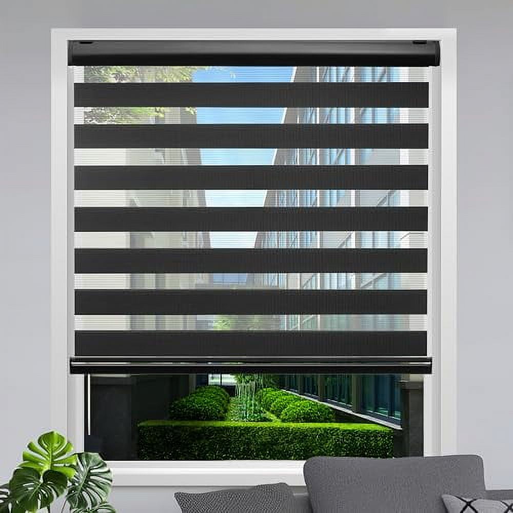 Lauren Taylor Cordless Zebra Blinds for Windows - 100% Polyester Pull ...