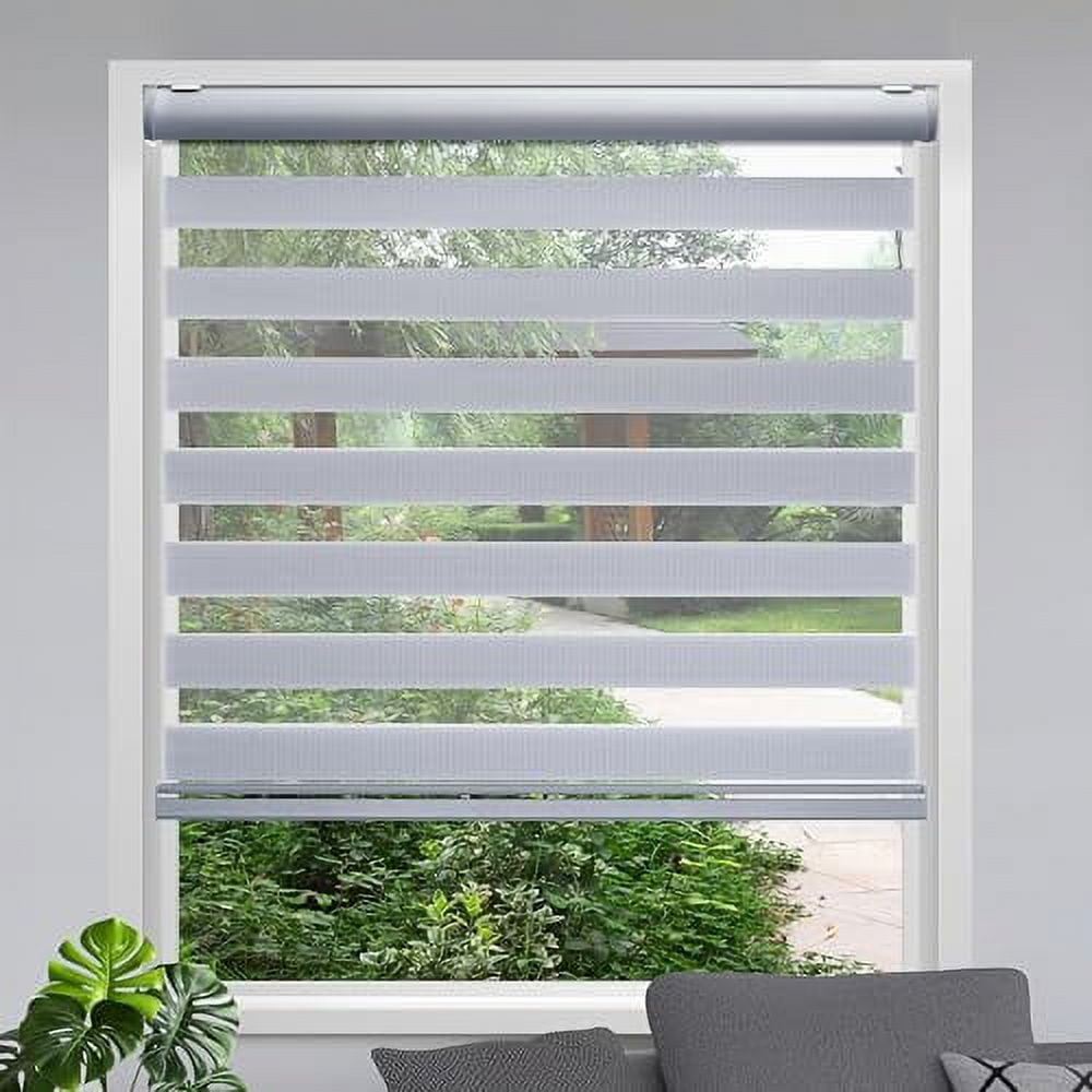 Lauren Taylor Cordless Zebra Blinds for Windows - 100% Polyester Pull ...