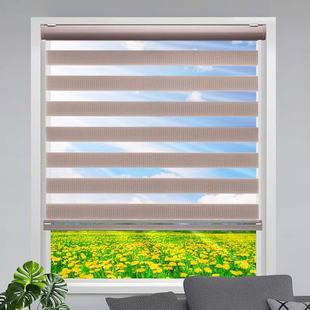 Lauren Taylor Cordless Zebra Blinds for Windows - 100% Polyester Pull ...